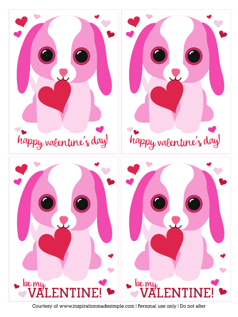 Puppy Valentines Day Cards | PDF