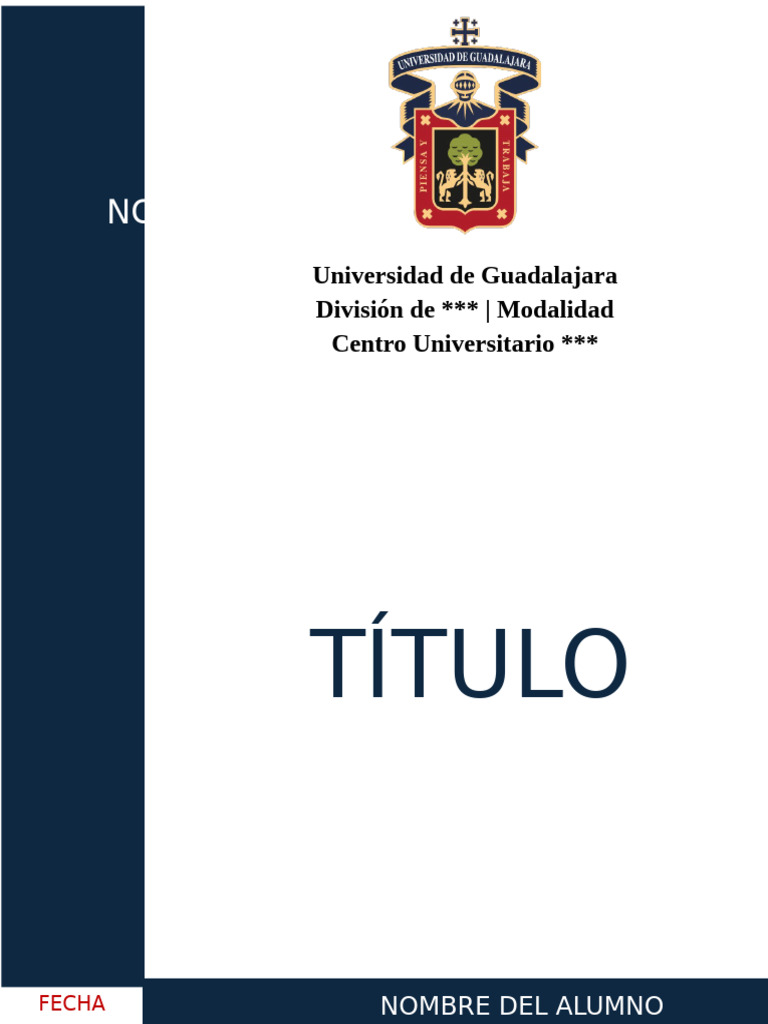 Ejemplo de Portada Udg | PDF