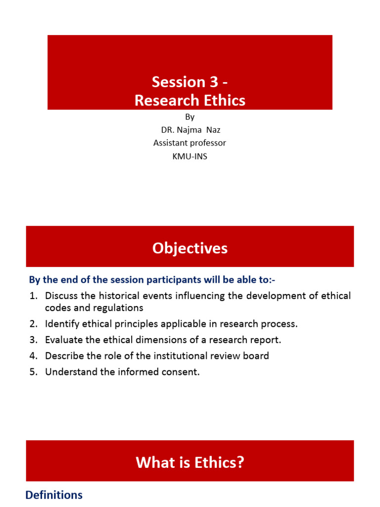 Session 3 – Research Ethics | PDF