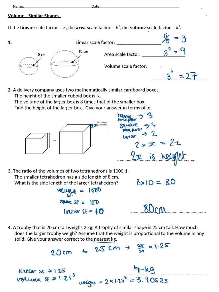 8.3 Similar-Shapes - Area - Volume Bibi | PDF