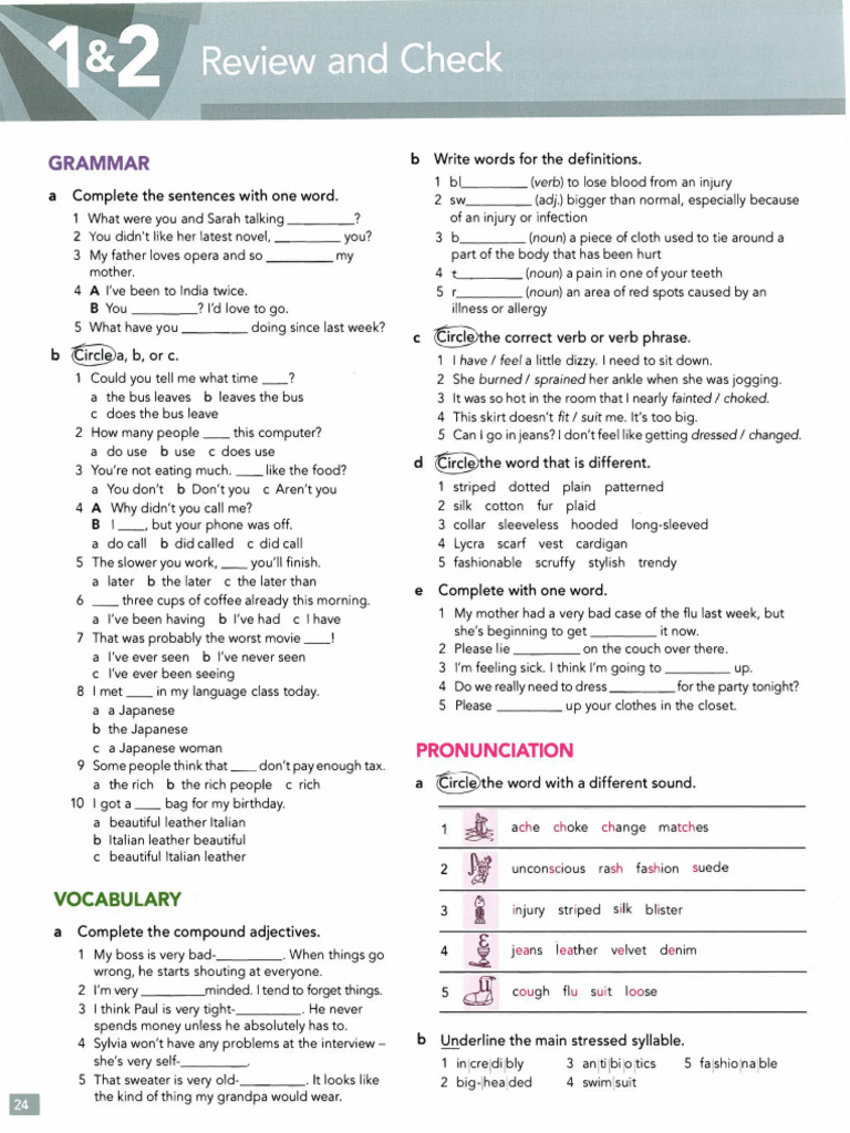 Review and Check 1+2 | PDF