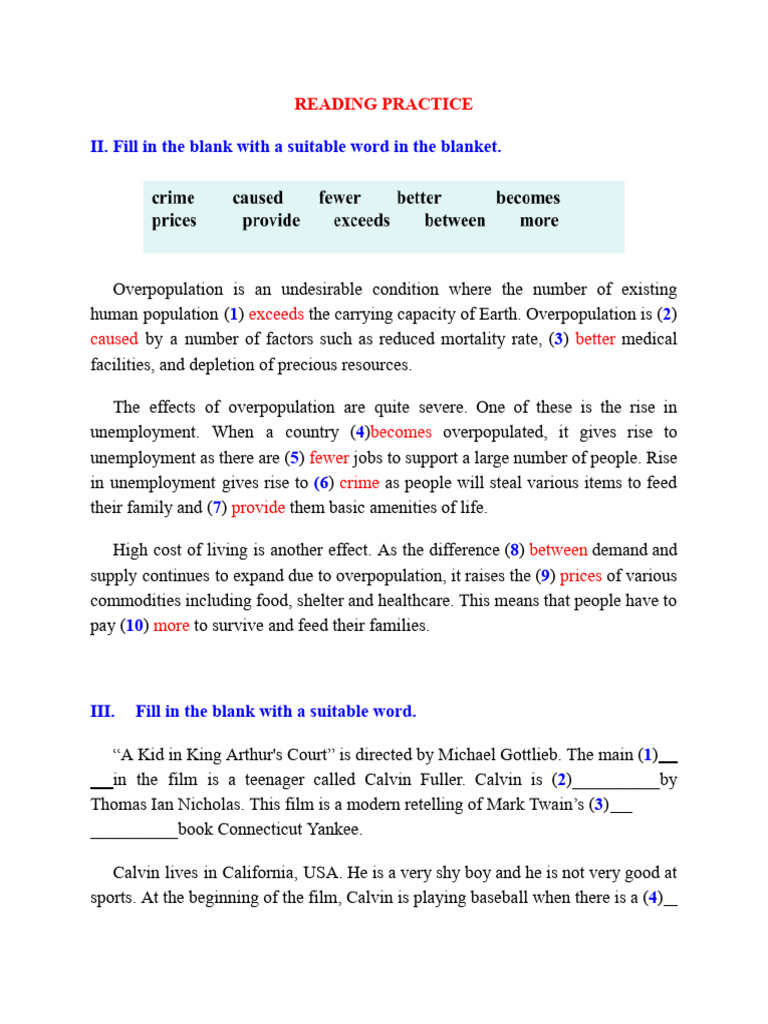 Keys - READING PRACTICE | PDF