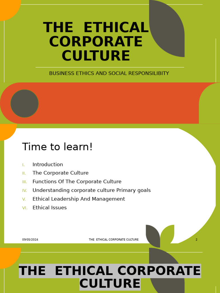 The Ethical Corporate Culture | PDF | Organizational Culture | Business