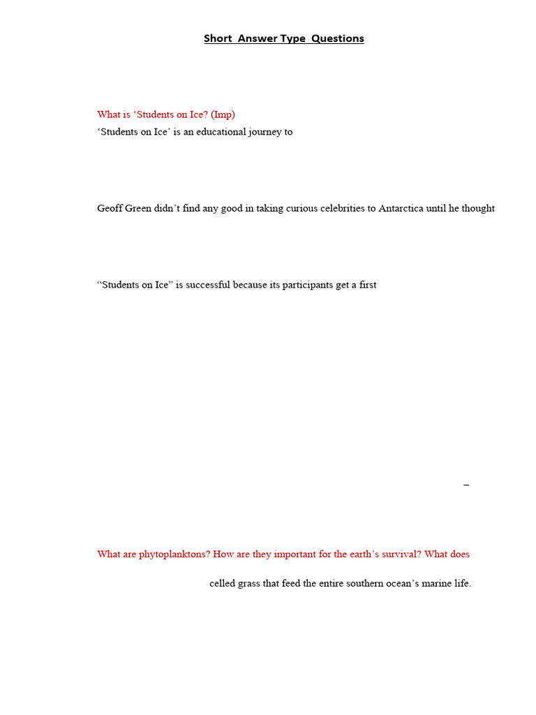 2 Short Ans Type | PDF