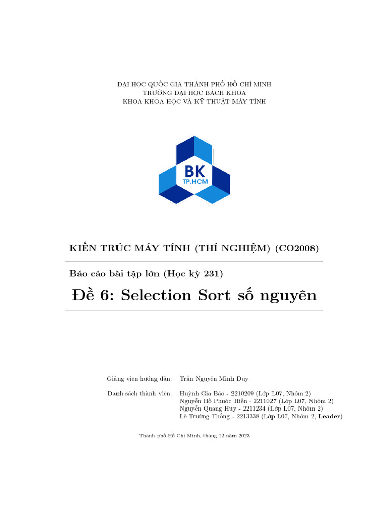 KTMT Assignment 2 de 6 Nhom 2 | PDF