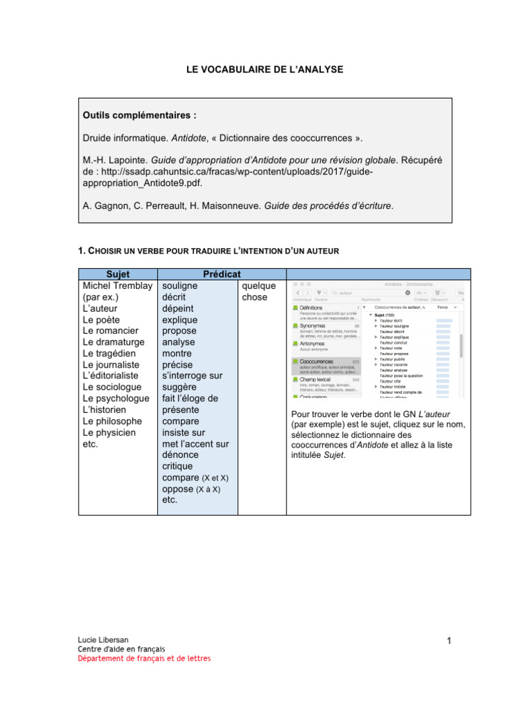 Vocabulaire de L'analyse Littéraire | PDF