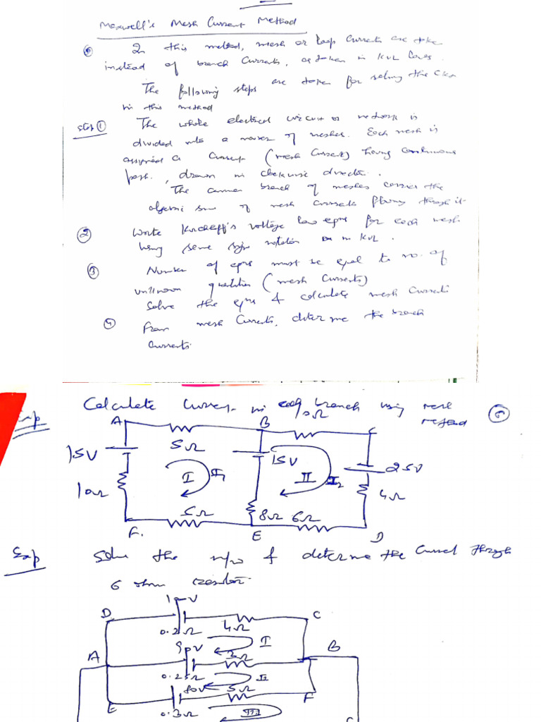 Maxwell's Mesh Current Method | PDF