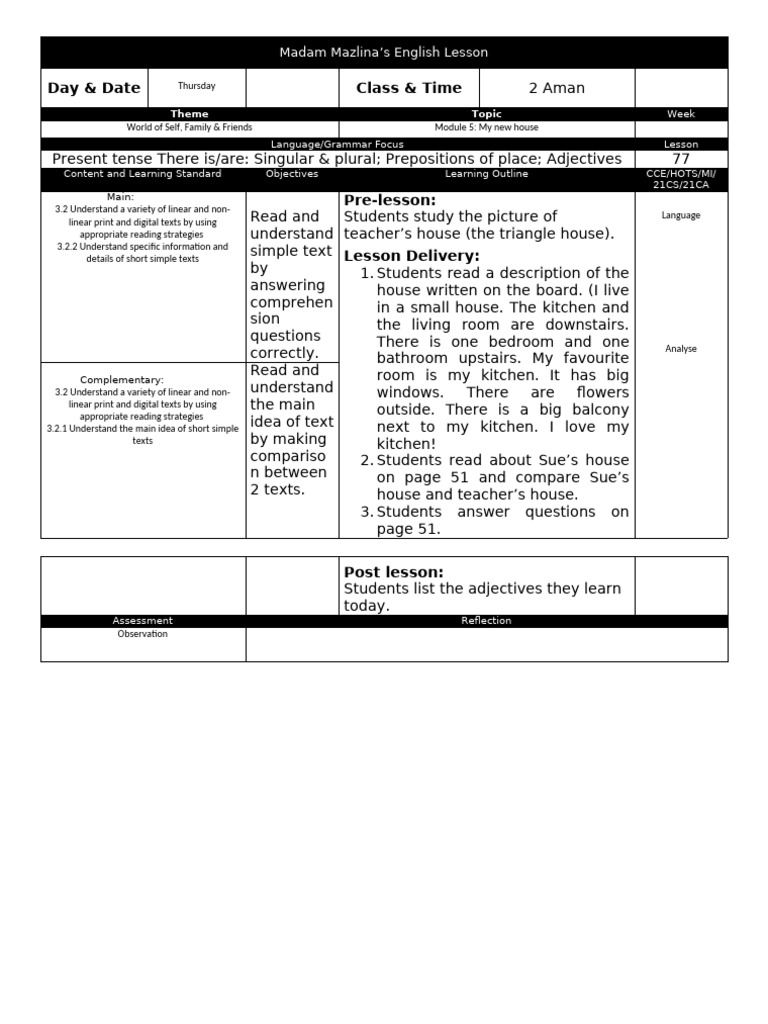 Lesson Plan 77 | PDF