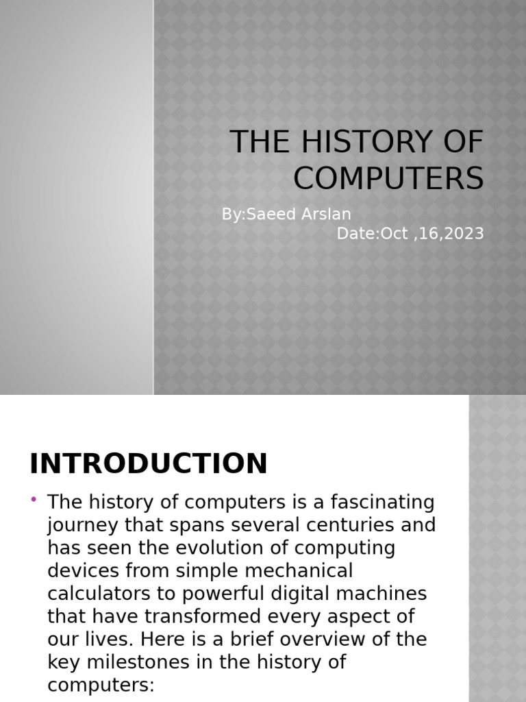 The History of Computers | PDF