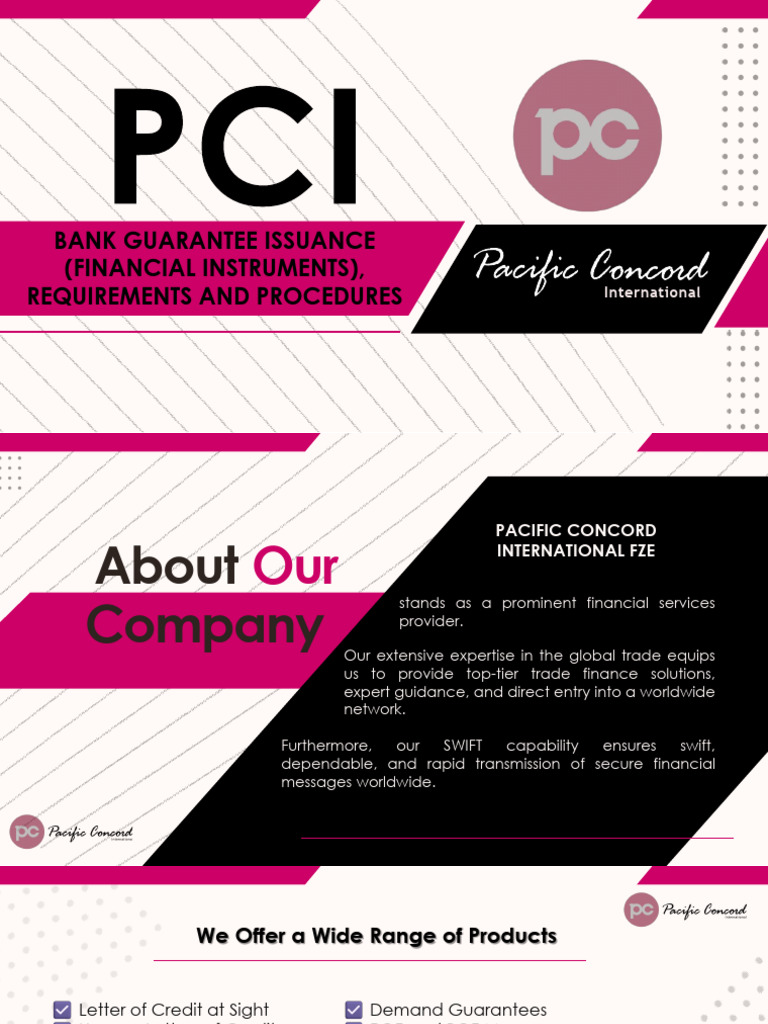 Pci - Bank Guarantee (Financial Instruments), Requirements and ...