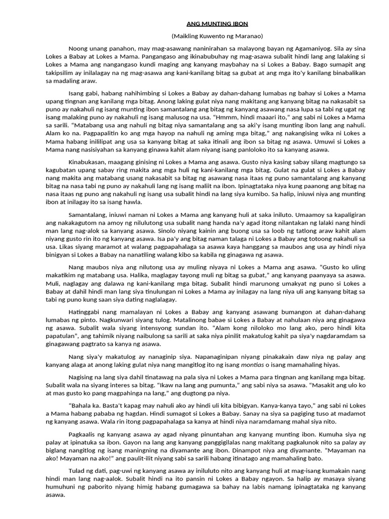 WEEK-1 Ang - Munting - Ibon | PDF