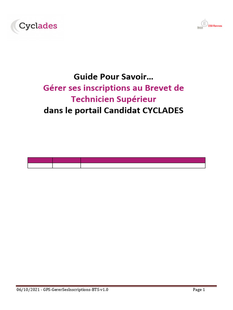 Bts - Guide Cyclades 20885 | PDF
