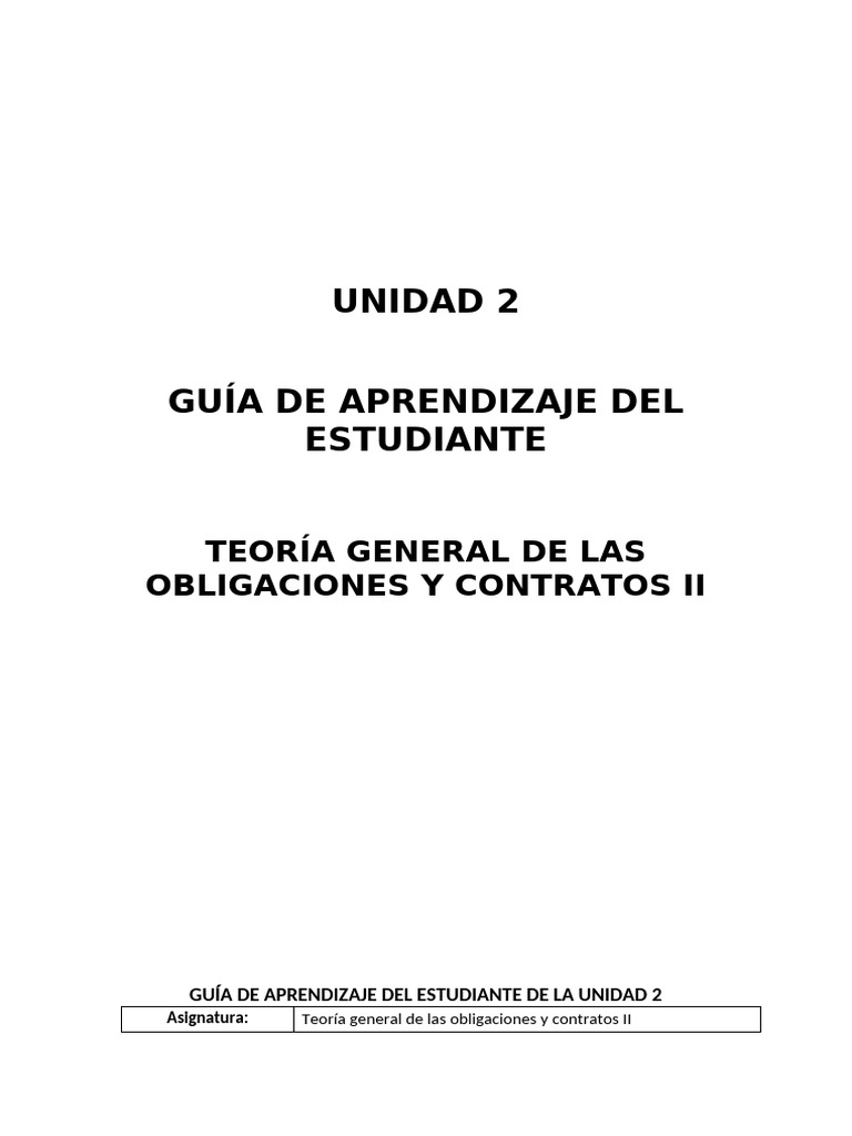 Geu2-Teoría General de Las Obligaciones y Contratos Ii-Sl | PDF | Derecho privado | Ley común