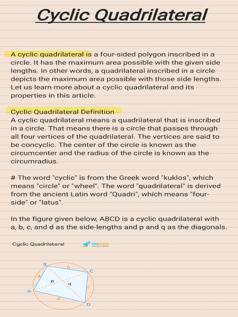 Cyclic Quadrilateral & Alternate Segment Theorum | PDF