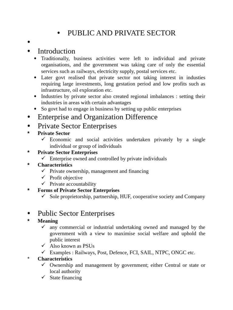 Public and Private Sector | PDF