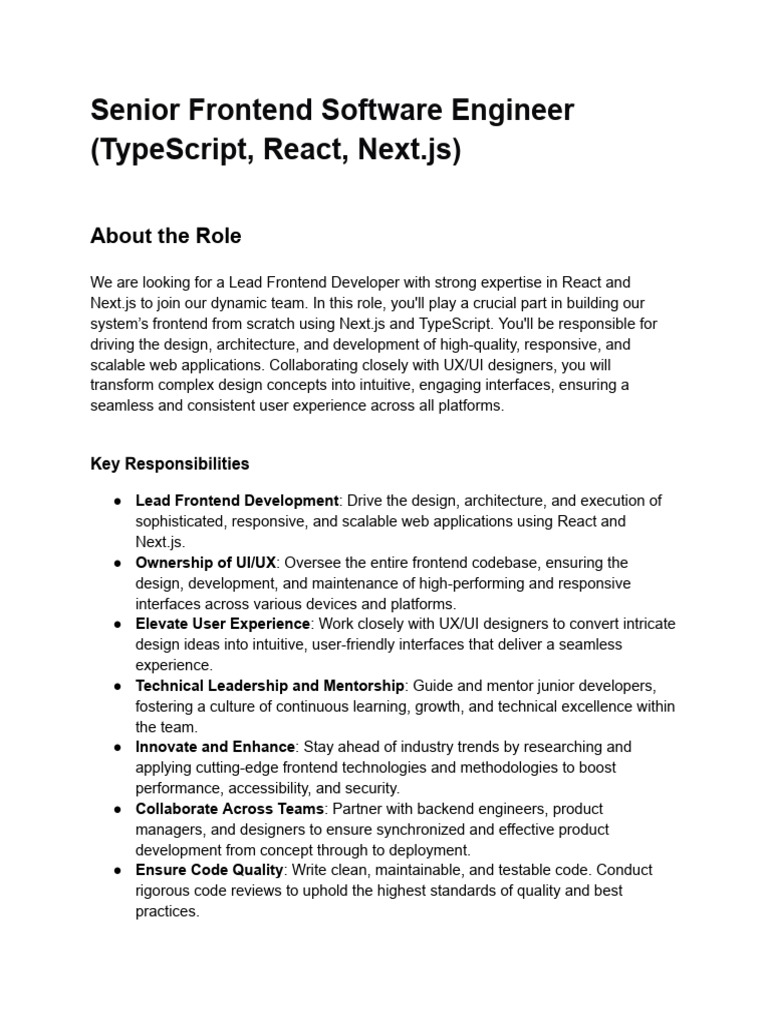 Bettercoach Lead FR Engineer | PDF | User Interface | Computing