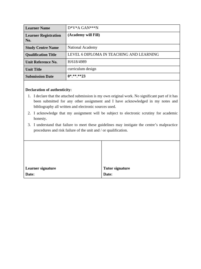 Curriculum Design for Educators | PDF | Curriculum | Learning