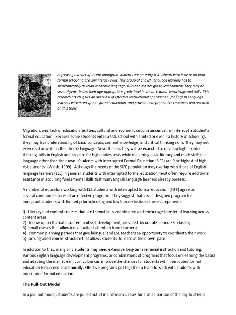 Effective Strategies for SIFE Students | PDF | Phonics | Language Arts ...