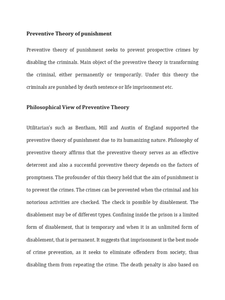 Philosophical View of Preventive Theory | PDF
