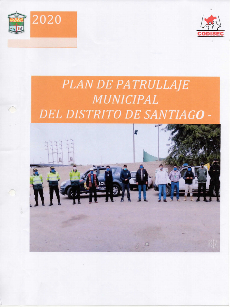 Plan de Patrullaje Municipal Codisec - Santiago | PDF