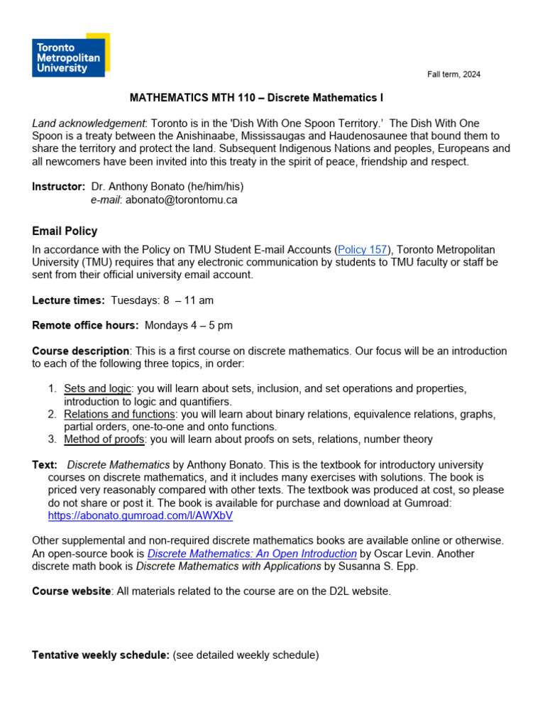 MTH 110 Outline Section 1 | PDF