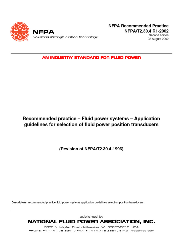 Guidelines For Selection of Fluid Power Position Transducers | PDF