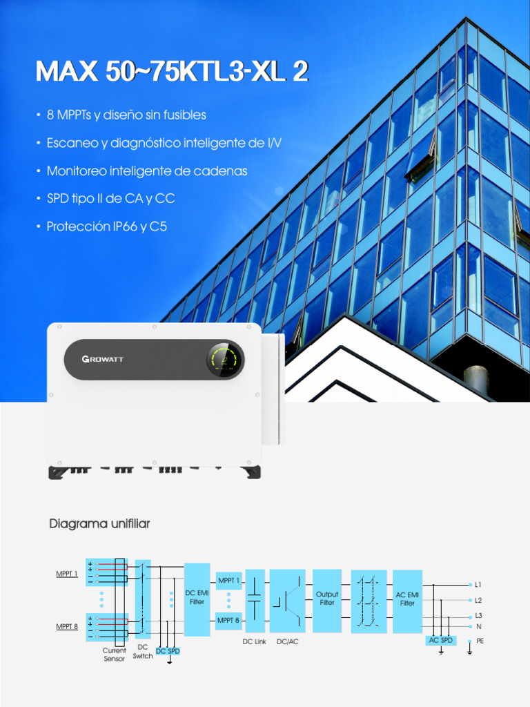 Ficha Técnica Inversor - Max - 50-75KTL3-XL2 | PDF