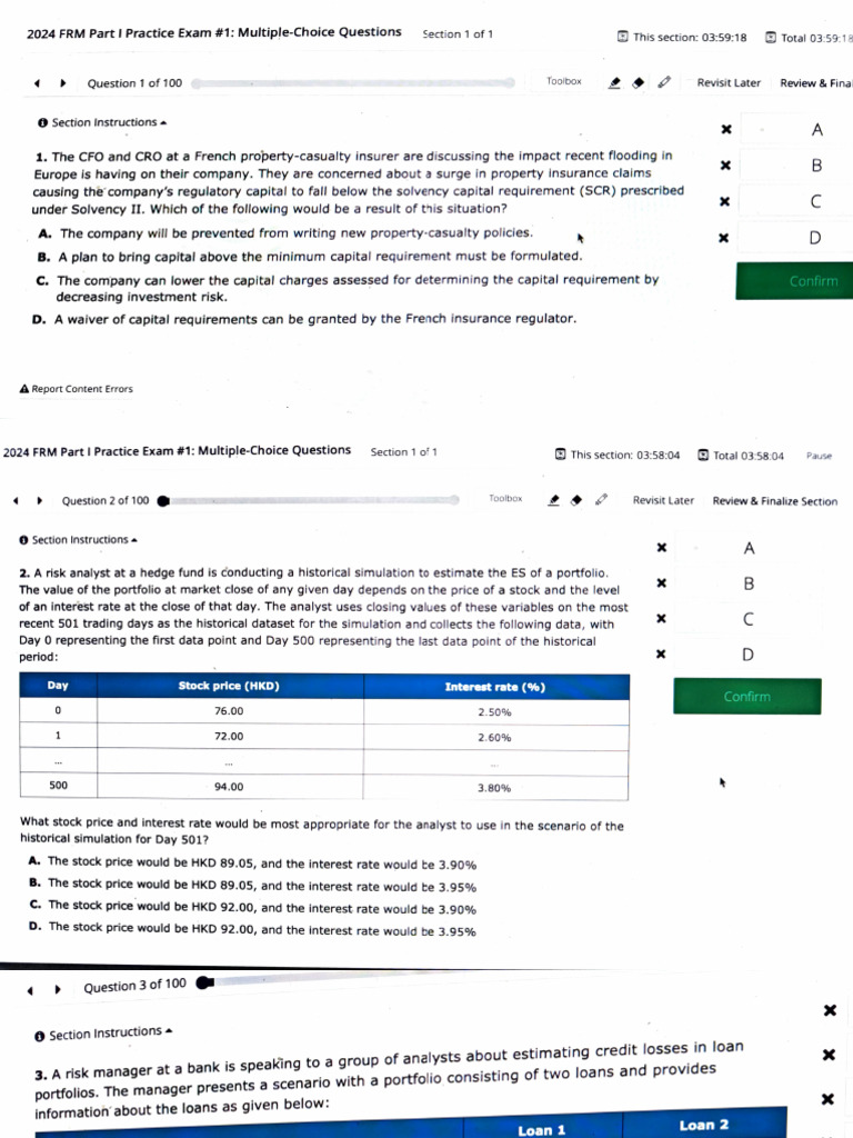 frm exam 1 part 1 | PDF