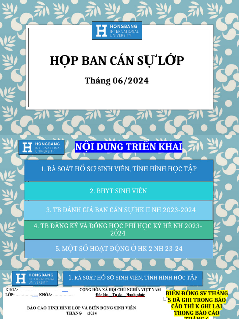 Slide Trình Chiếu Tháng 6.2024 | PDF