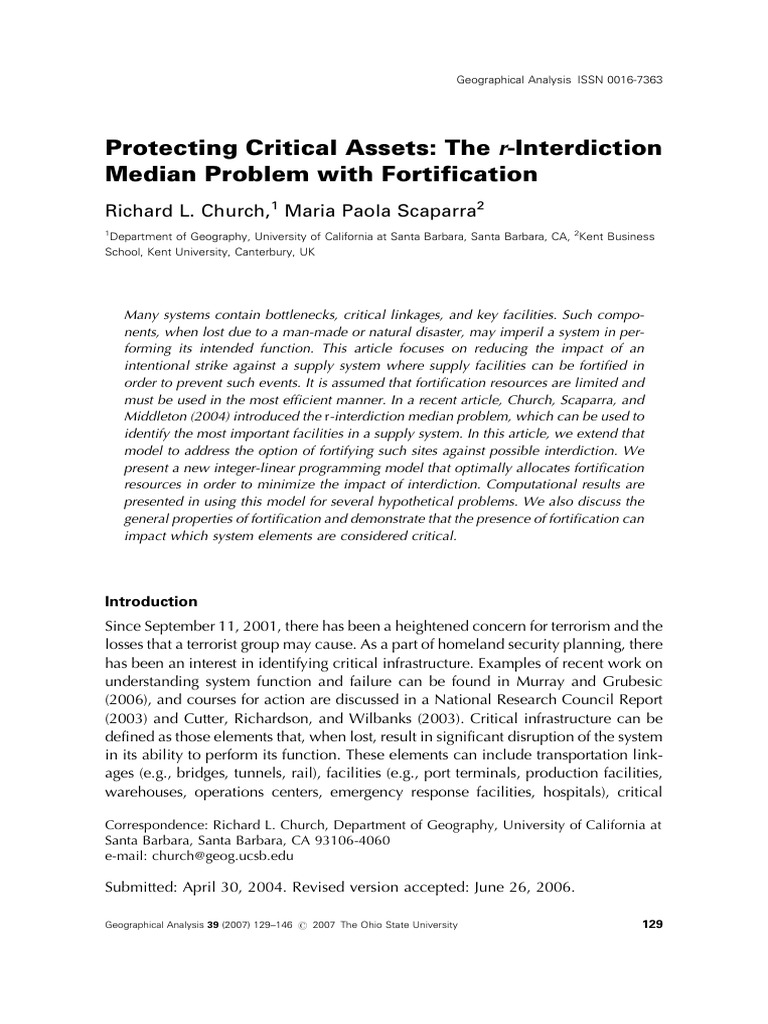 Protecting Critical Assets The R Interdi (2007) | PDF