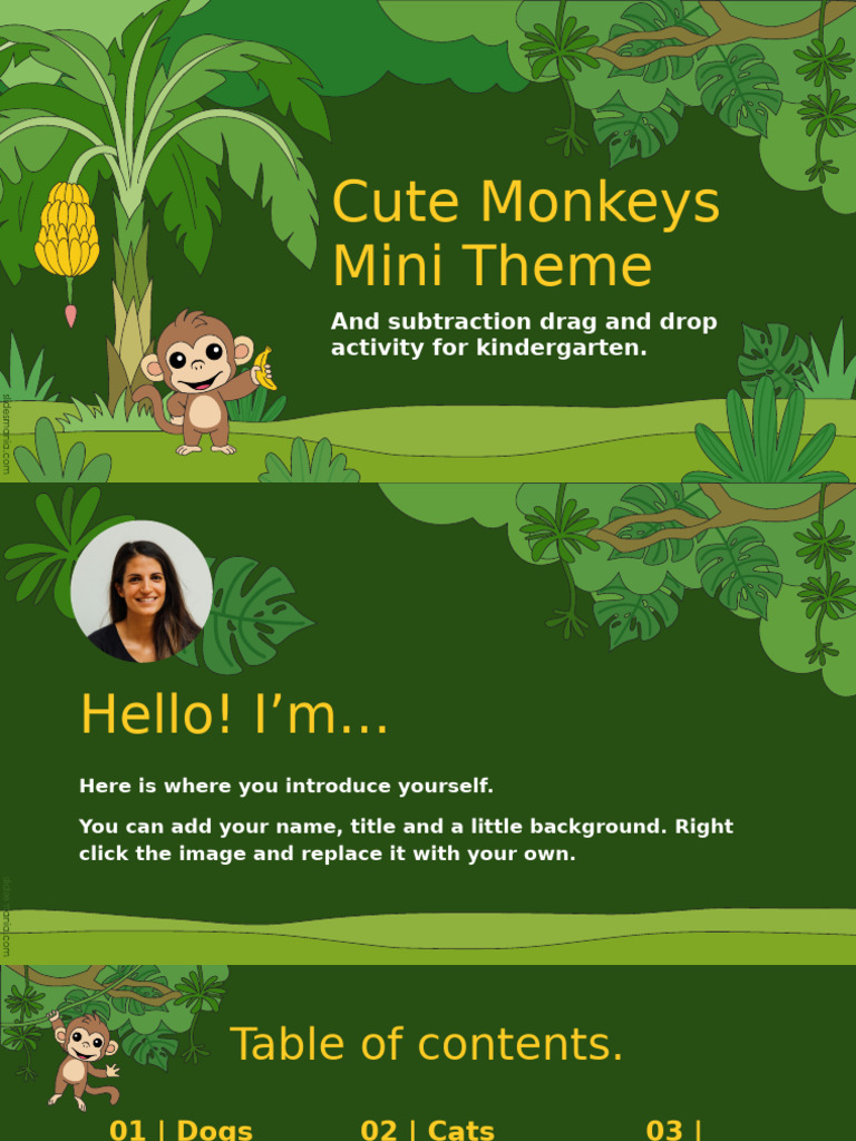 Cute Monkeys SlidesMania | PDF