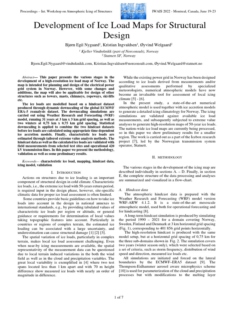 Development of Ice Load Maps for Structural Design | PDF