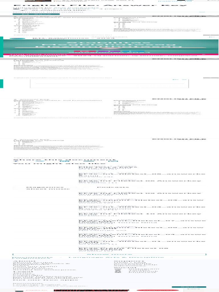 English File Answer Key PDF English Language Vocabulary 2 | PDF