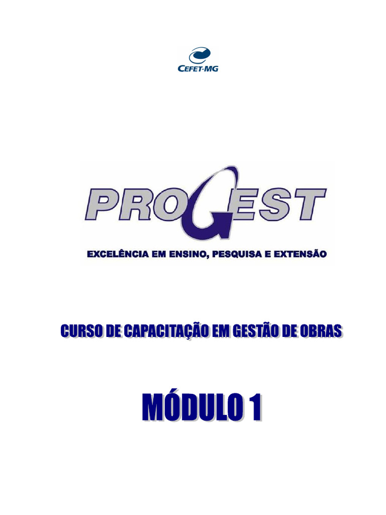 Gestão de Obra Progest MÓDULO 1 - 2016-2 | PDF