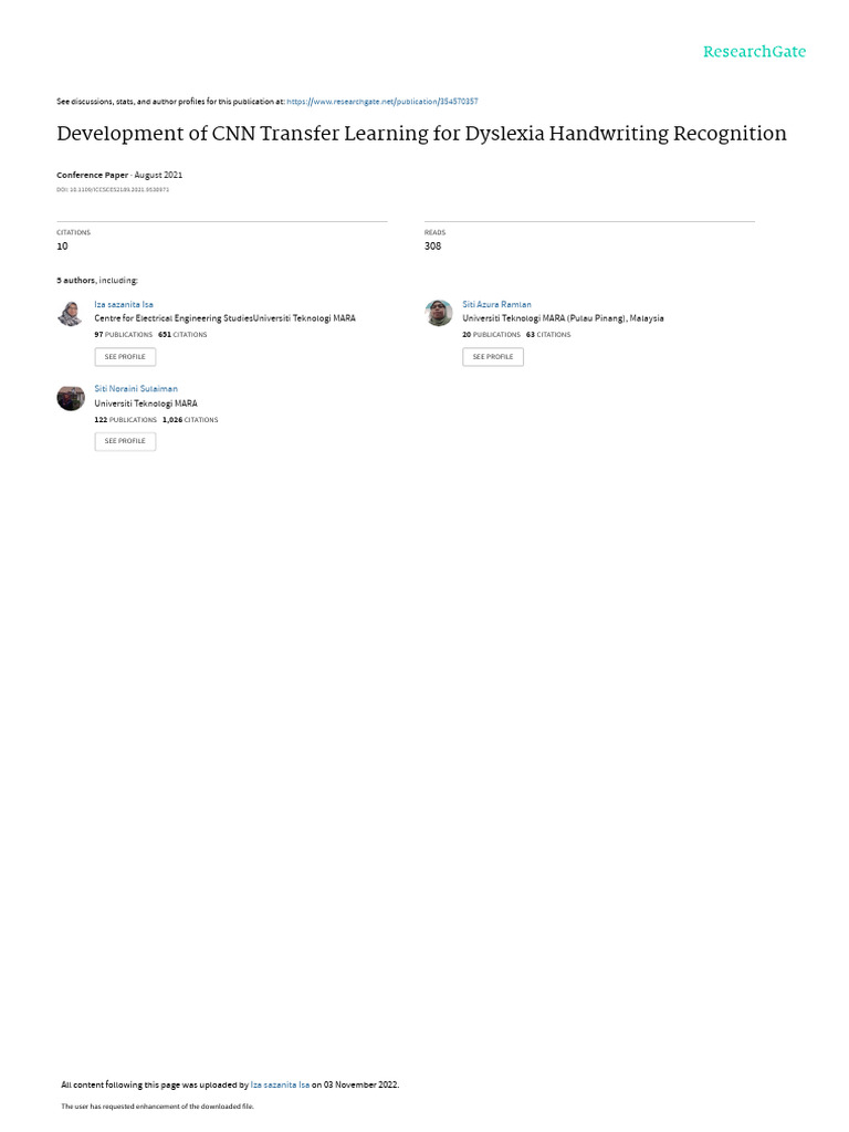 Publishedpaper ICCSCE2021 Development of CNN Transfer Learning For ... Publishedpaper ICCSCE2021 Development of CNN Transfer Learning For ...