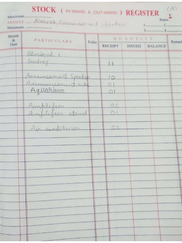 Stock Register | PDF