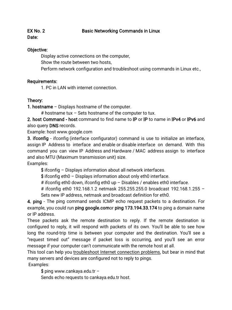 EX No 2 linux | PDF