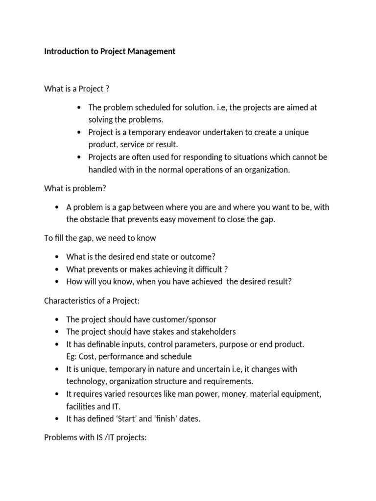 Introduction To Project Management | PDF