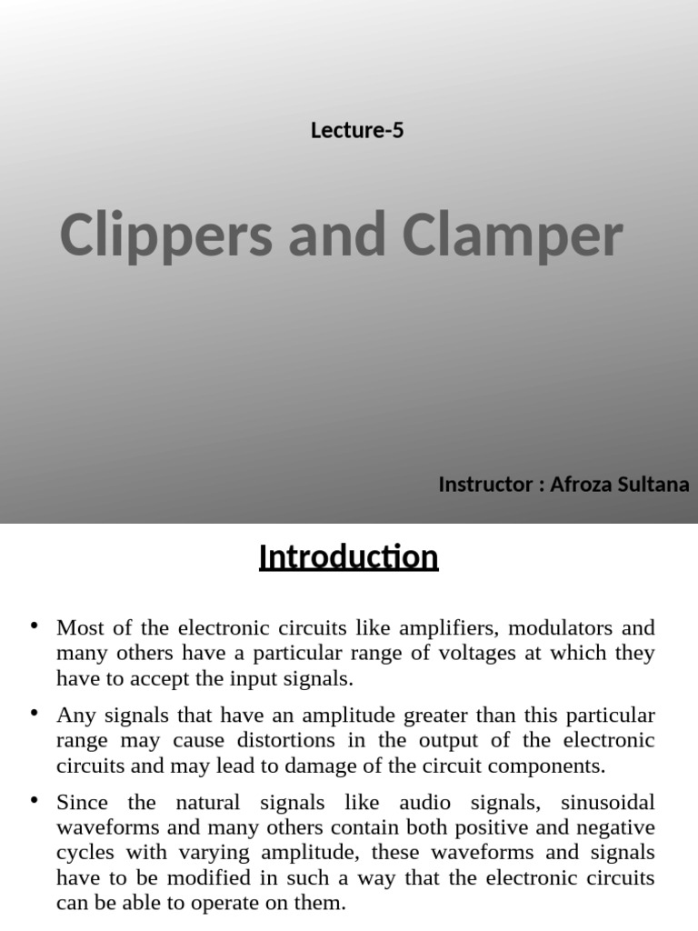 Lecture 5 (Clipper Clamper) | PDF