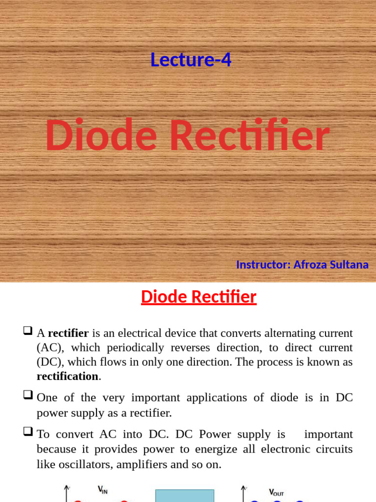 Lecture-4 Diode Rectifier | PDF