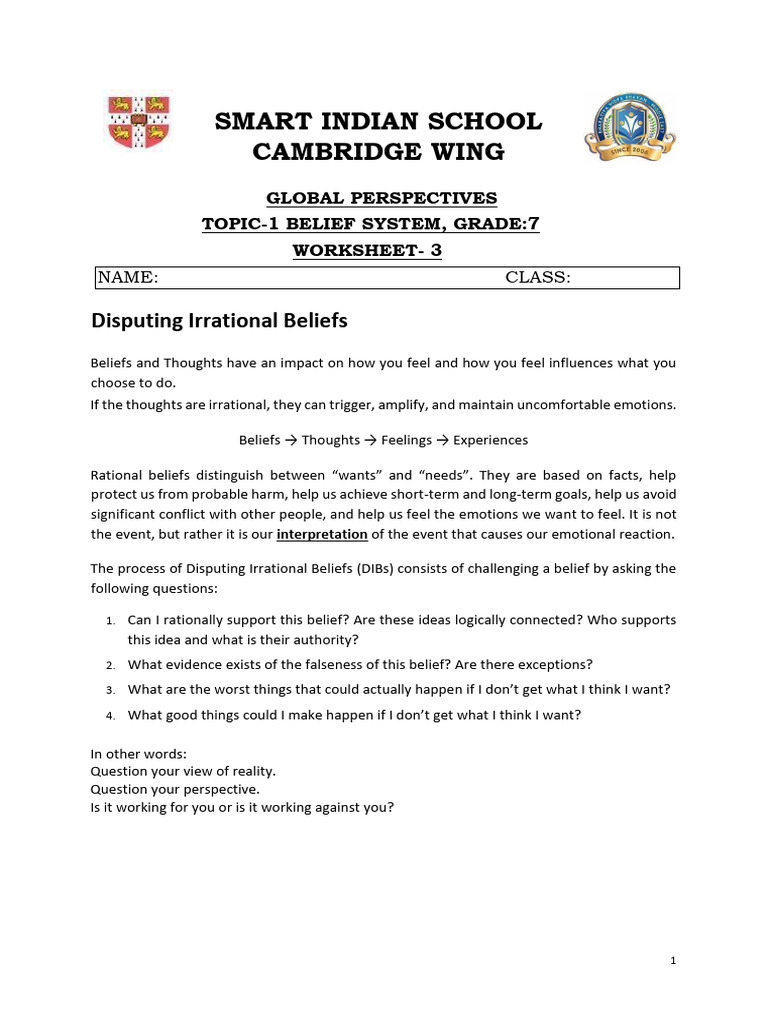 Belief System WS-3 | PDF