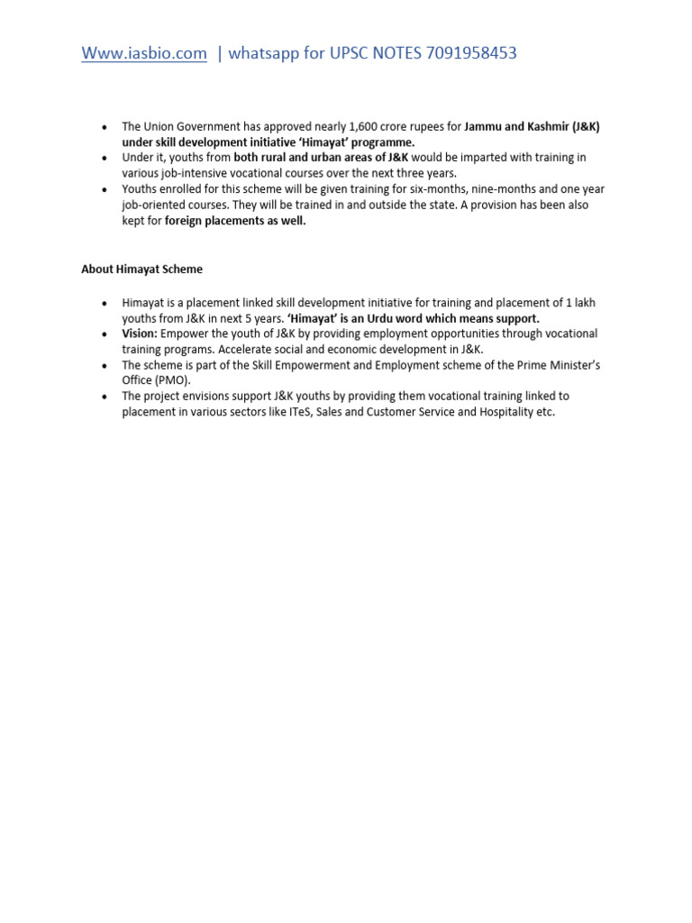 Himayat Scheme | PDF | Social Science