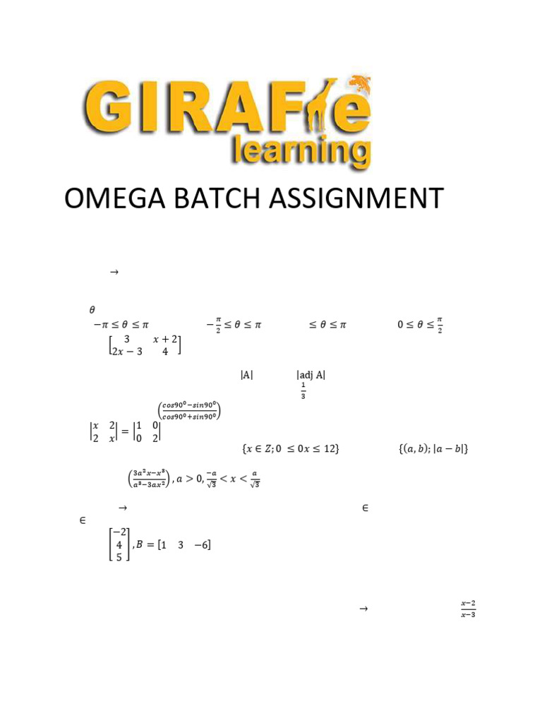 Omega Assignment | PDF