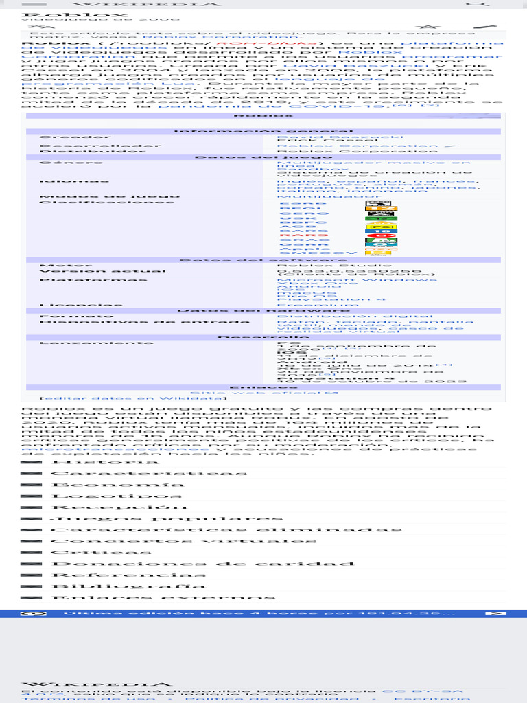 Roblox - Wikipedia, La Enciclopedia Libre | PDF