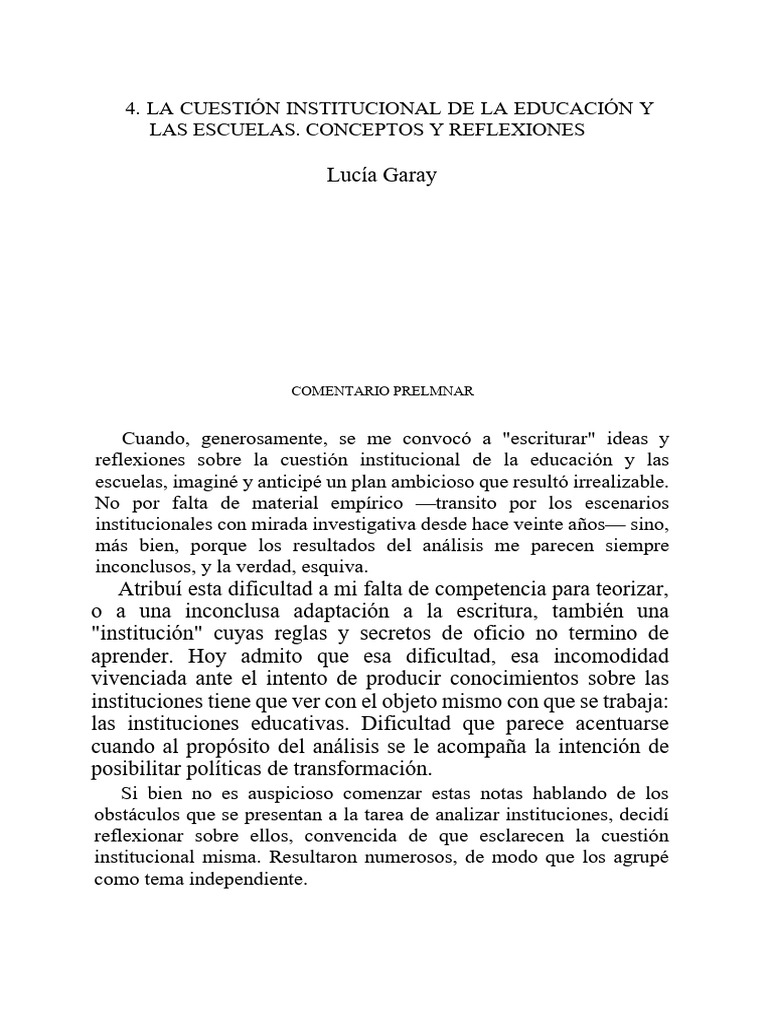 Lucía Garay-Pensando Las Instituciones | PDF