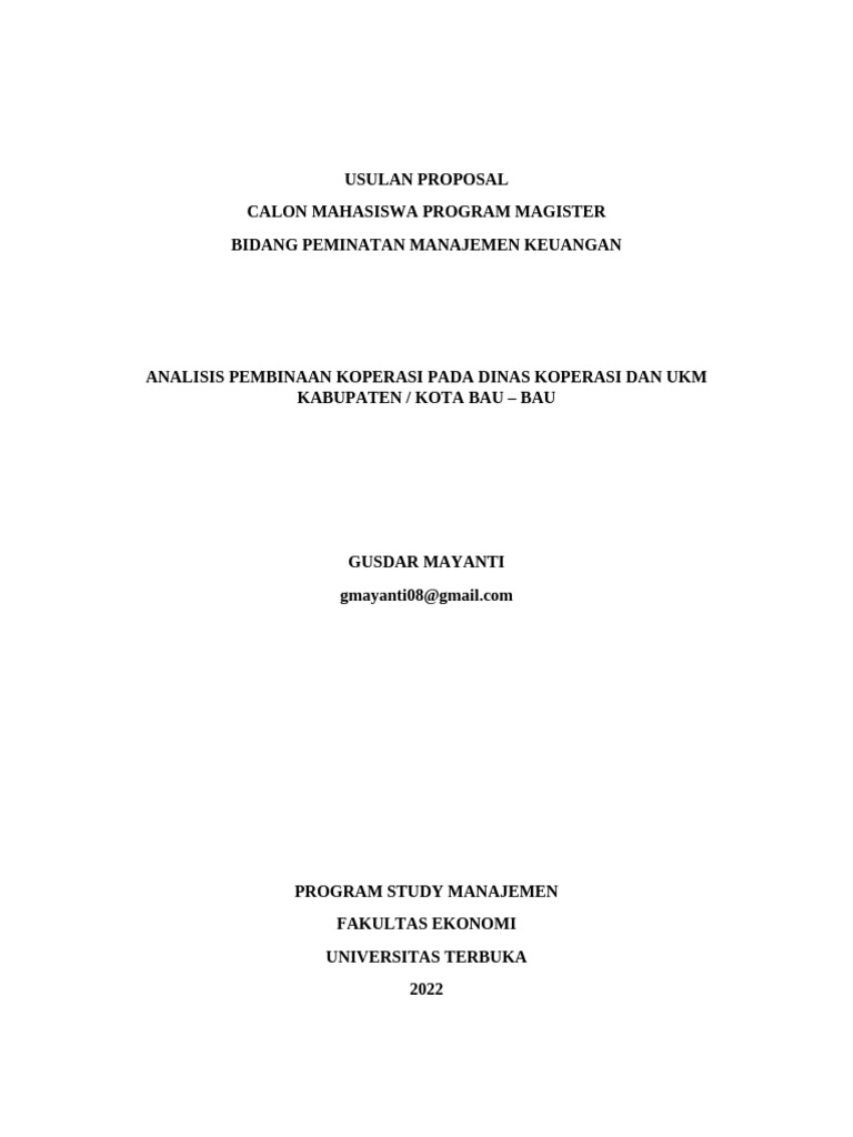 USULAN PROPOSAL Penelitian Gusdar Mayanti La Afi | PDF