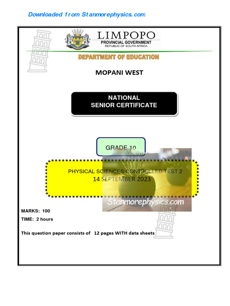 LP MW Physical Sciences Grade 10 September 2023 QP and Memo | PDF | Force | Physical Phenomena
