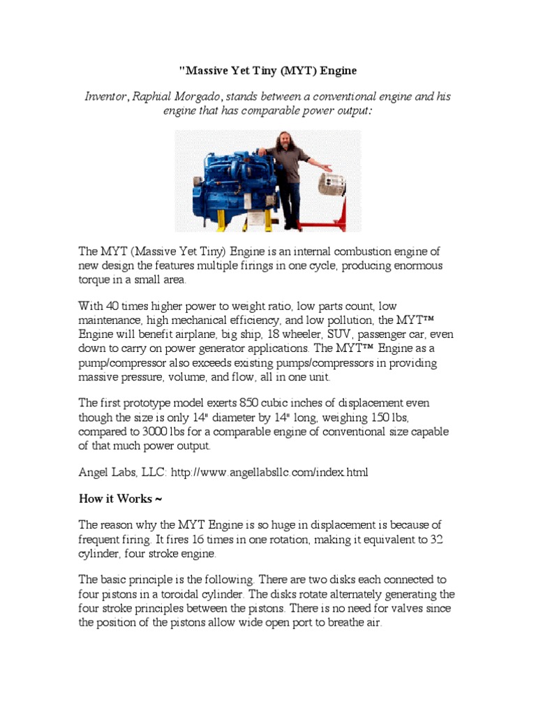 MYT Engine - Raphial Morgado | Download Free PDF | Internal Combustion ...