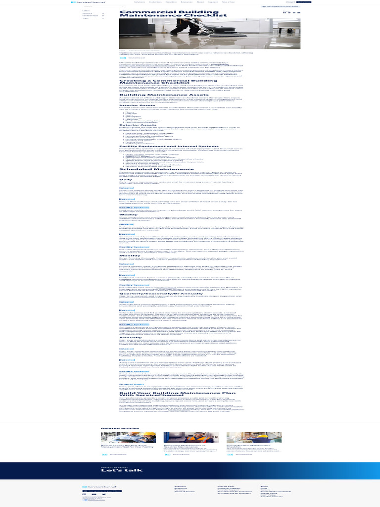 Commercial Building Maintenance Checklist - ServiceChannel | PDF