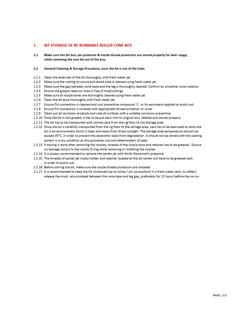 Recommended Procedure of Storing Bits | PDF | Rust | Home & Garden